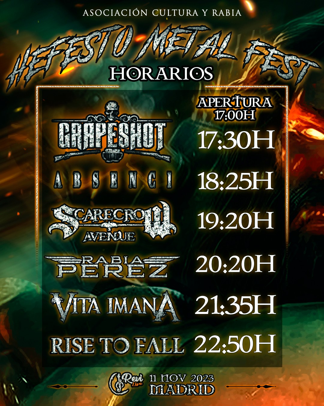 Sangre Fresca Noticias: HORARIOS DE HEFESTO METAL FEST 2023 - Broken Tomb